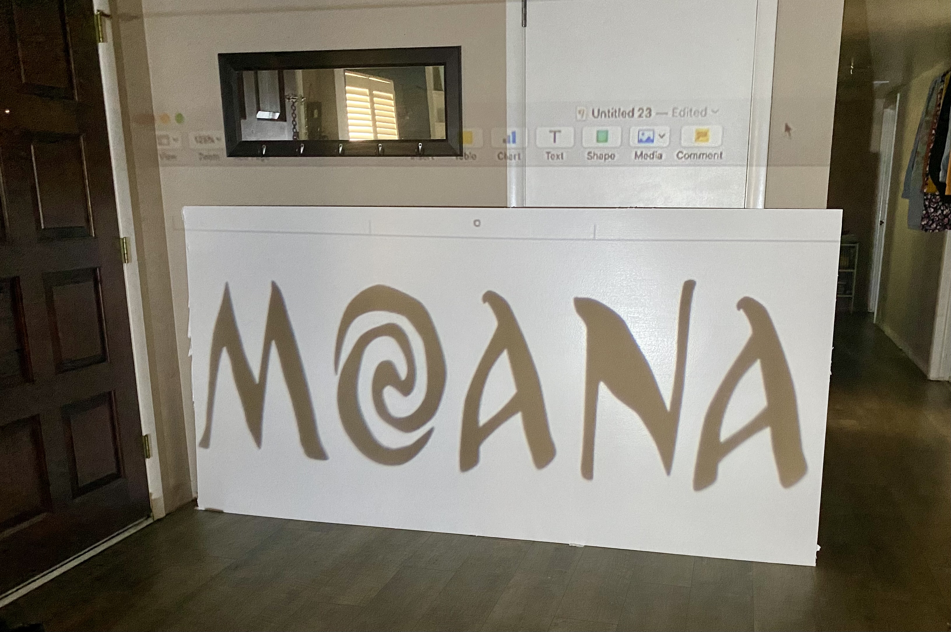 Floral Moana Sign with Glittery Heart of Te Fiti Swirl – kerricreates